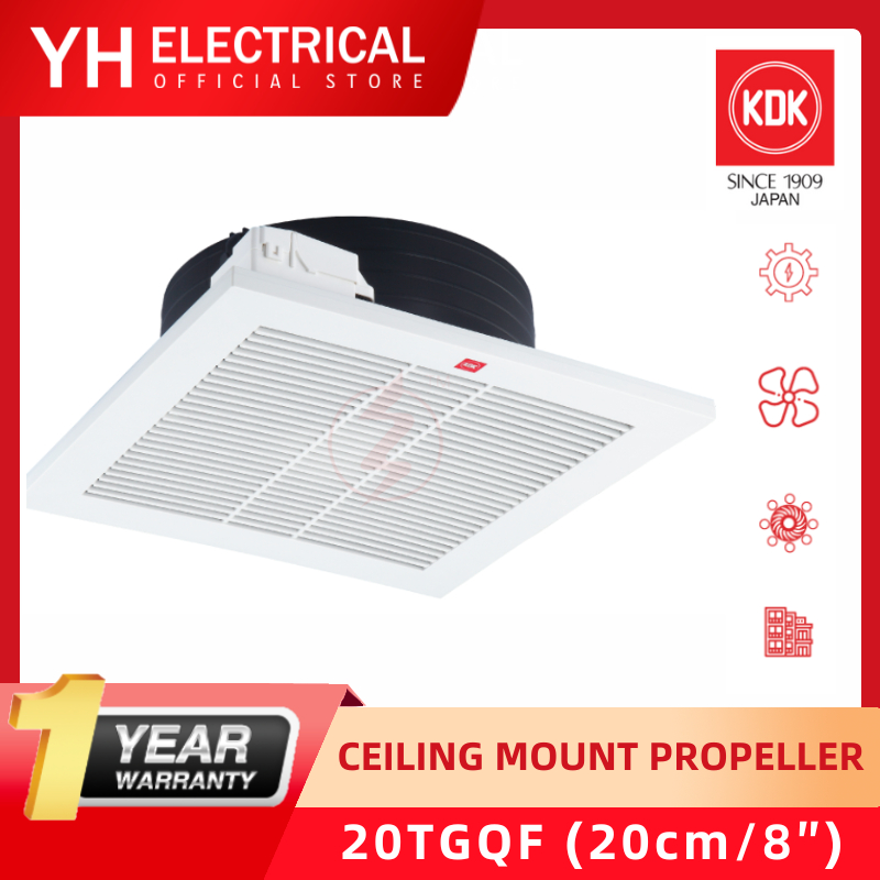 KDK 8"/ 10" inch Ceiling Mounted Ventilating Fan / Exhaust Fan 20TGQF ...