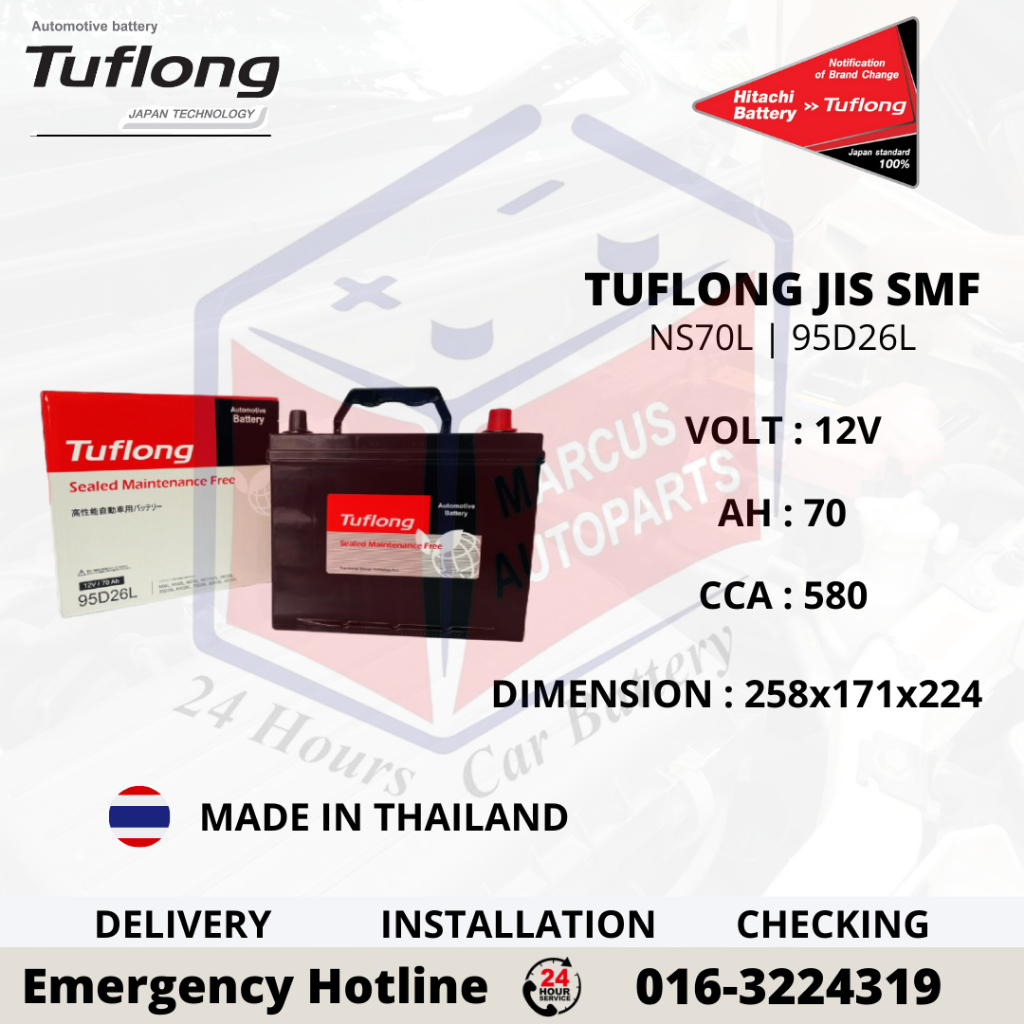 HITACHI TUFLONG SMF NX110-5L | NS70L | 95D26L CAR BATTERY | Shopee Malaysia
