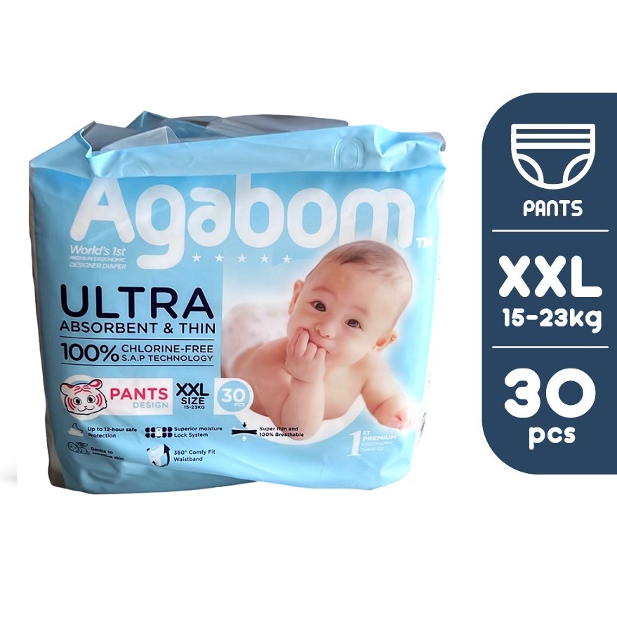 Agabom Ergonomic Baby Comfy Diapers - Tape / Pants (NB/S/M/L/XL/XXL ...
