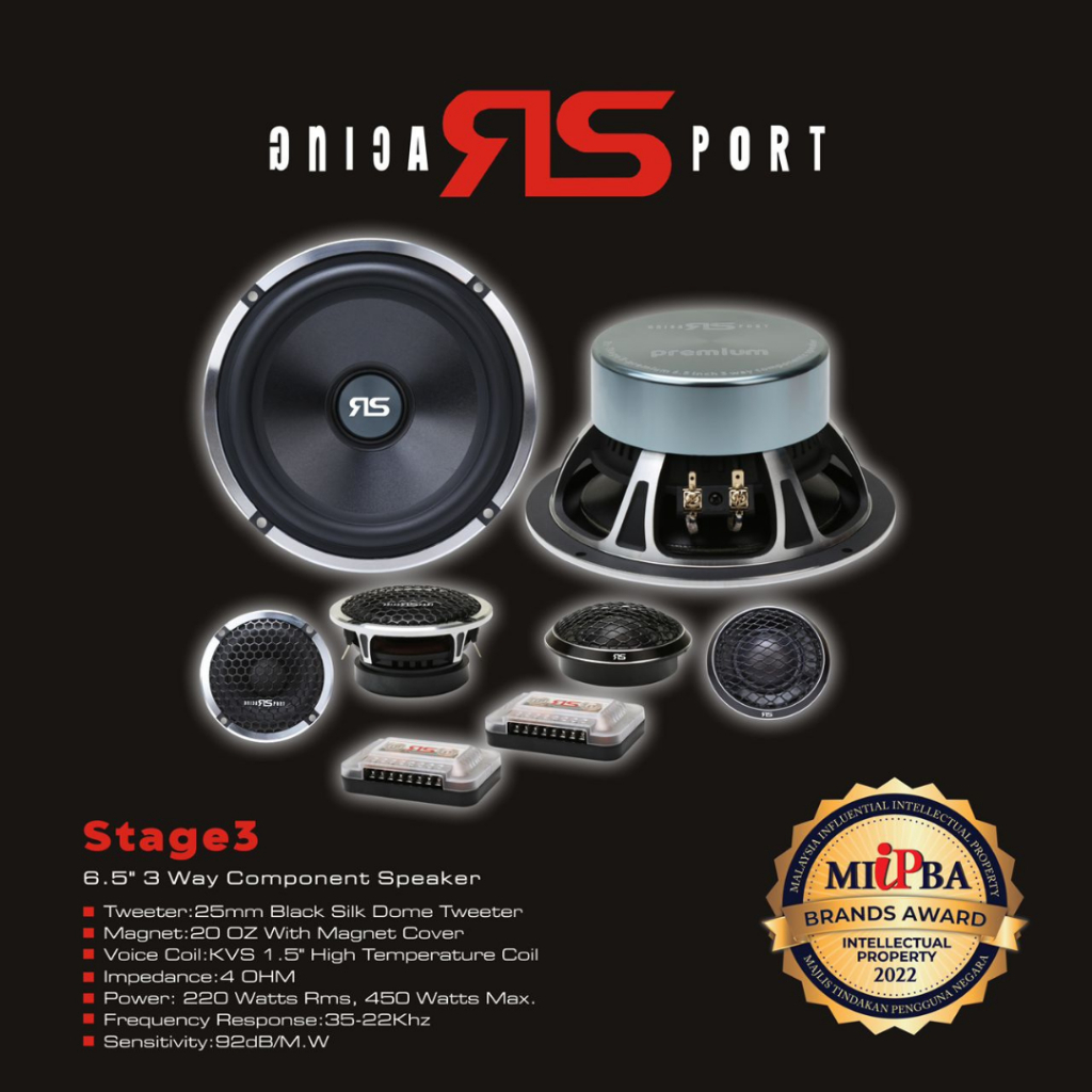 (Racing Sport) Stage 3 6.5" 3-Way Component Speaker RS SPW | Shopee ...