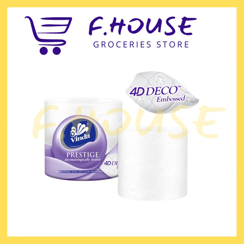 Vinda Prestige 4D Deco Embossed Toilet Tissue (1 rolls x 200’s) | Shopee Malaysia