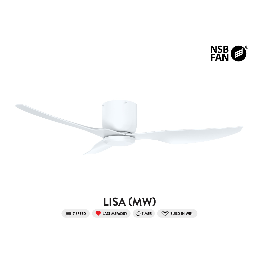 NSB Fan LISA 52 Inch DC Ceiling Fan Build In Wifi (Brand New) | Shopee ...