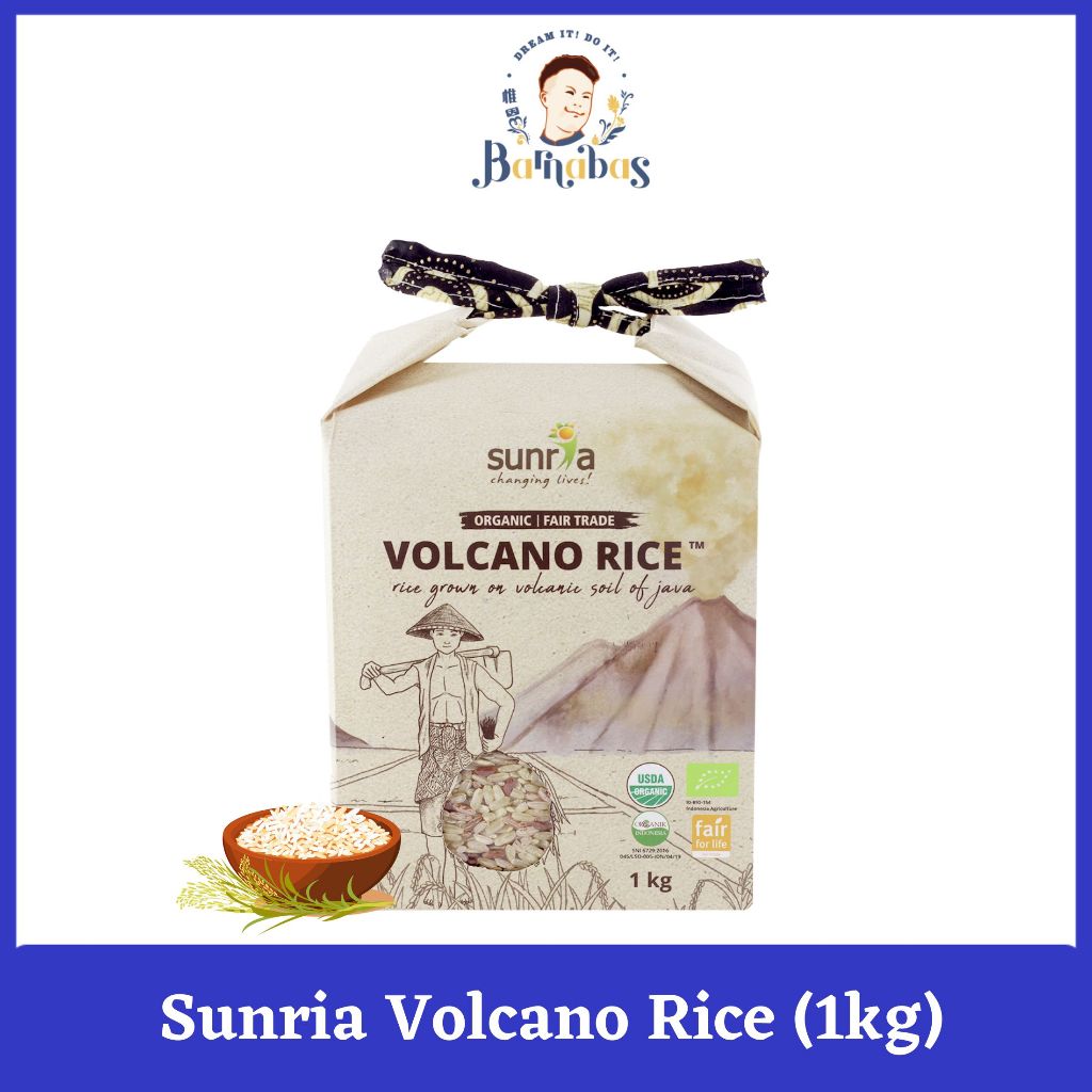 Sunria Volcano Rice (1kg) [ORGANIC BROWN/PINK/RED RICE / Certified ...