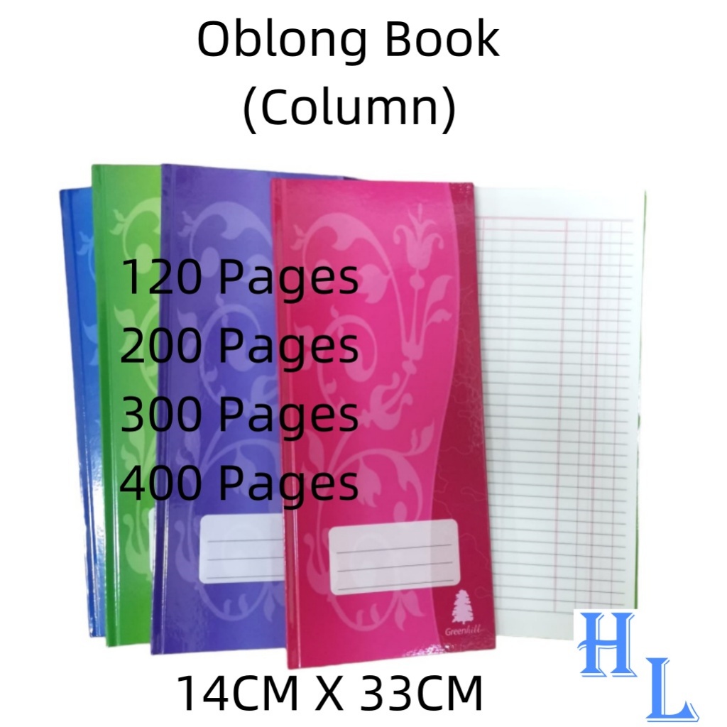 Greemhill Hard Cover Oblong Book 50GSM (Column) 120P / 200P / 300P / 400Pages | Shopee Malaysia