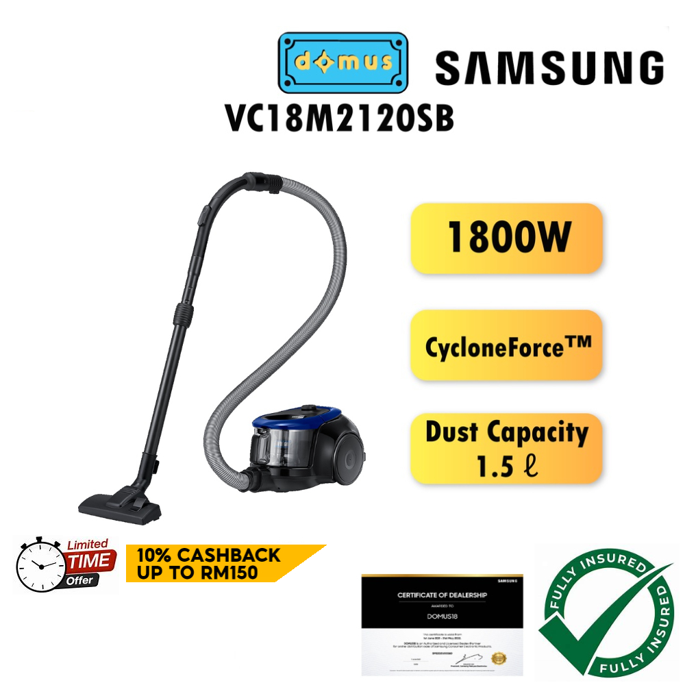 Samsung Canister Bagless Vacuum Cleaner with Anti Tangle Turbine 1800W Vakum Rumah 吸尘机 吸尘器 ...