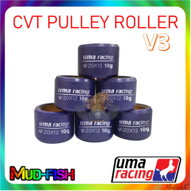 UMA RACING CVT 20 X 12MM , 20 X 15MM PULLEY ROLLER V3 (6PCS) | Shopee ...