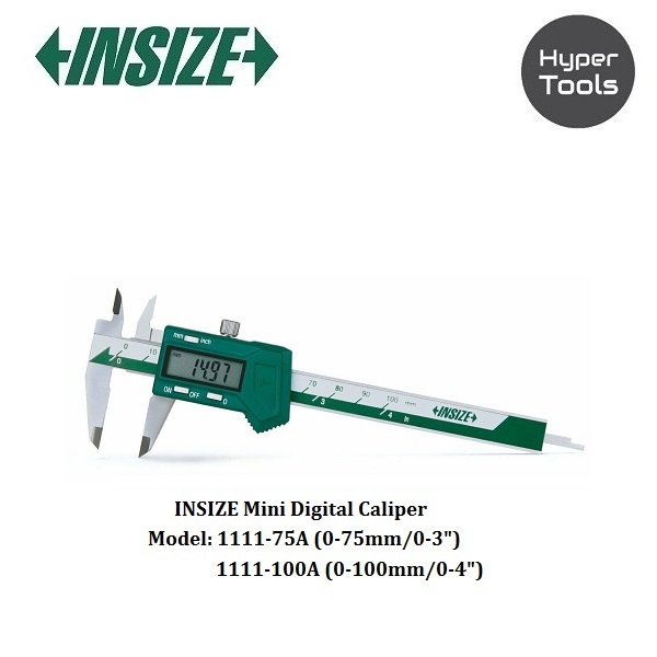 INSIZE Mini Digital Caliper - Model: 1111-75A (0-75mm/0-3") / 1111-100A ...