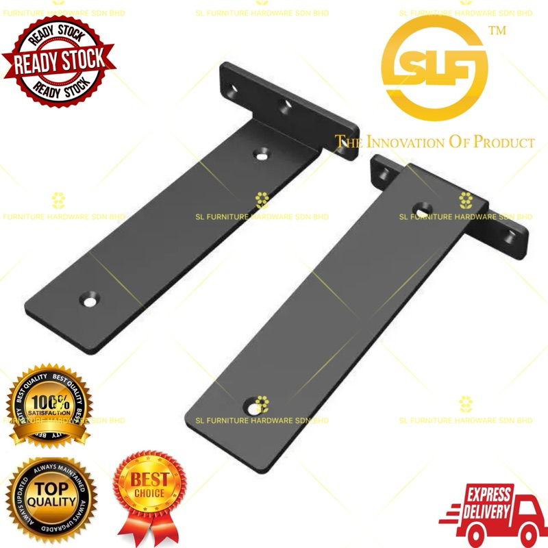 SLF High Quality Metal Black L Shape Folding Heavy Duty Floating Shelf ...