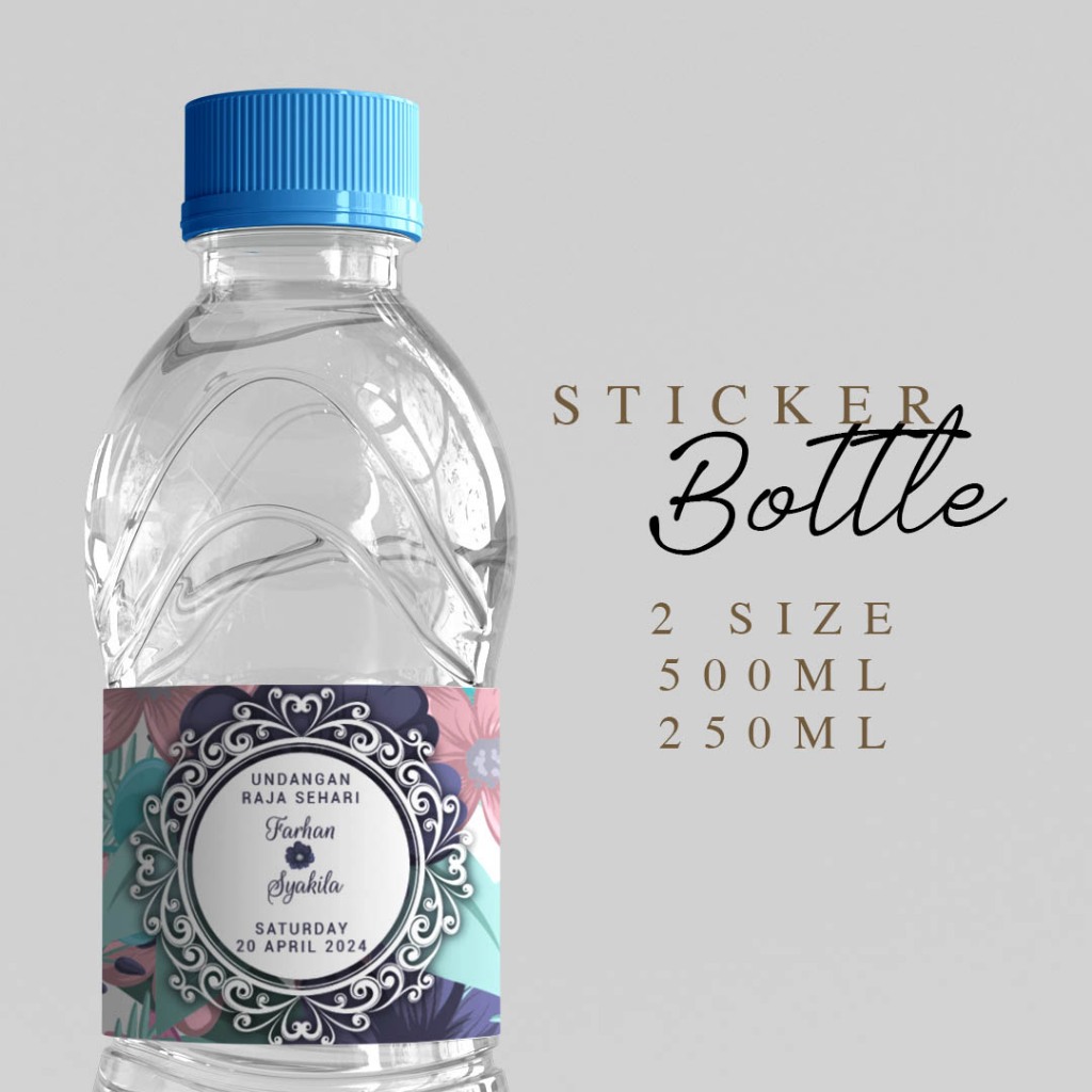 STICKER BOTOL MINERAL DOOR GIFT KAHWIN / WEDDING / BUSINESS PROMOTION 250ML/500ML/1.5L | Shopee ...