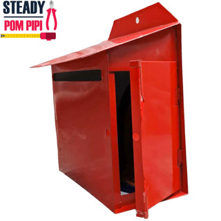 IRON METAL LETTER BOX / RED MAIL BOX / PETI SURAT BESI / PETI SURAT ...