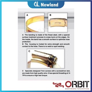 ORBIT 100% Original High Quality Hose Clamp Clip Klip Paip Worm Drive ...