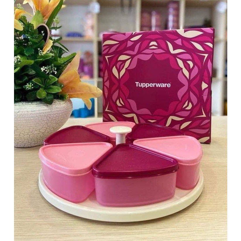 Modular Carousel Serving Center Bekas Kuih Raya 🎁 Hadiah Tupperware🎁 ...