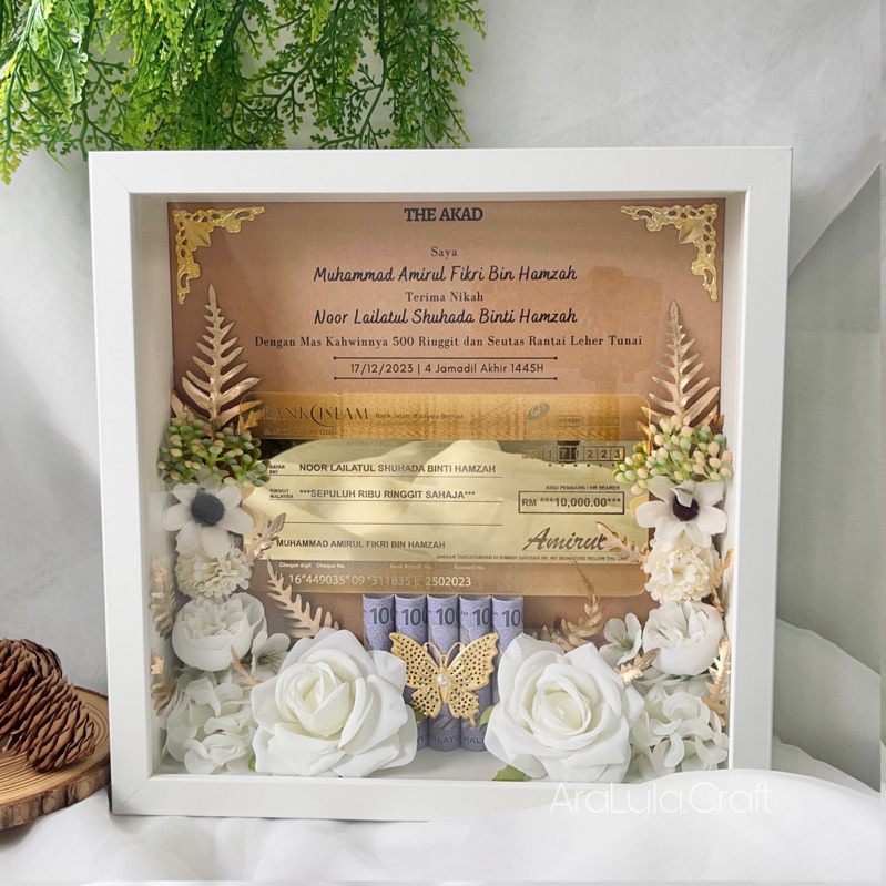 MAHAR FRAME MAS KAHWIN SIAP GUBAH TEMPAH 3D Custom Made | Shopee Malaysia