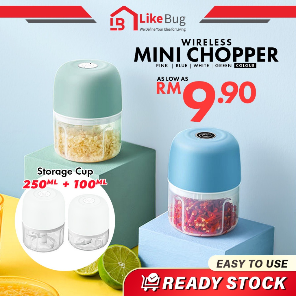 ⚡️LIKE BUG⚡️Mini Blender Garlic Chopper Electric Food Chopper Portable ...