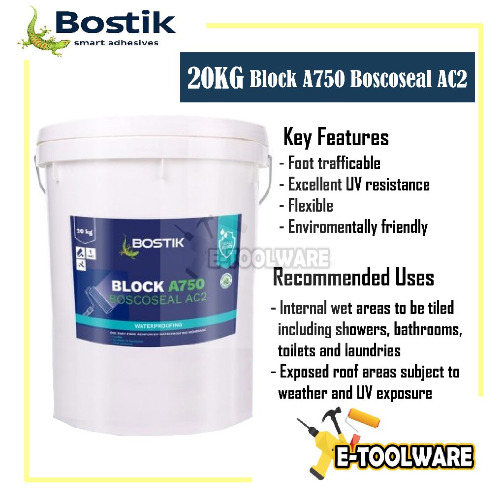 20KG Bostik Block A750 Boscoseal AC2 - Water Based Acrylic Polymer ...