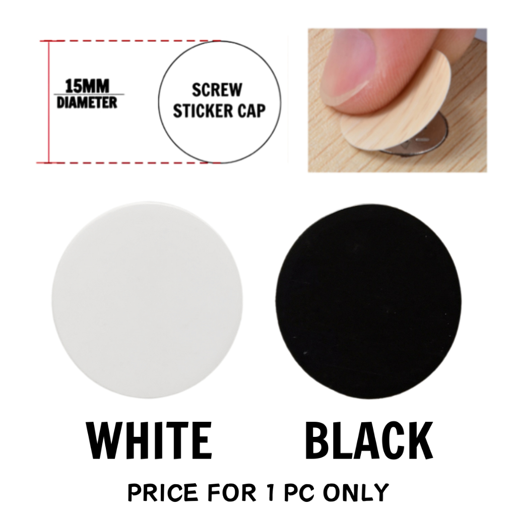 【MDS】15mm Self Adhesive Decorative Furniture Screw Cover Caps Stickers ...