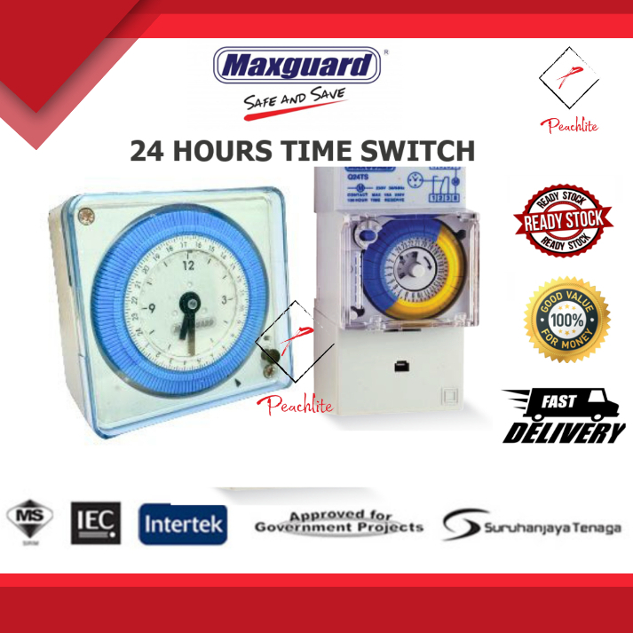 MAXGUARD - 24 HOURS TIME SWITCH TIMER (Q24TS/Q24TH) HAGER EH-711 (OLD ...