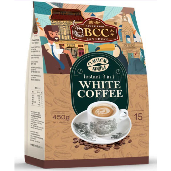 BCC 3 IN 1 WHITE COFFEE WITH OAT (30GM x 15SCHTS) | Shopee Malaysia