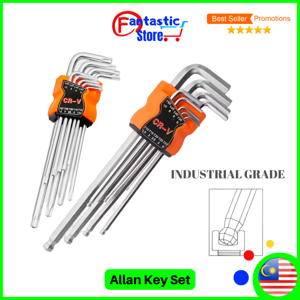 9pcs Allan Key Elenkey Tool set elengki set Alan key set alankey set ...