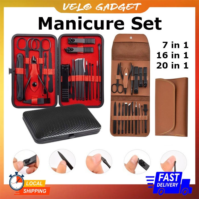 [Malaysia Stock] Manicure Set (1/7/15/16/20) PCS In 1 Nail Clipper Set ...