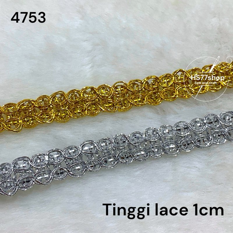 [ 1 meter/ unit ]( 27 CORAK )Lace Mahkota Gold loceng/ lace mahkota ...
