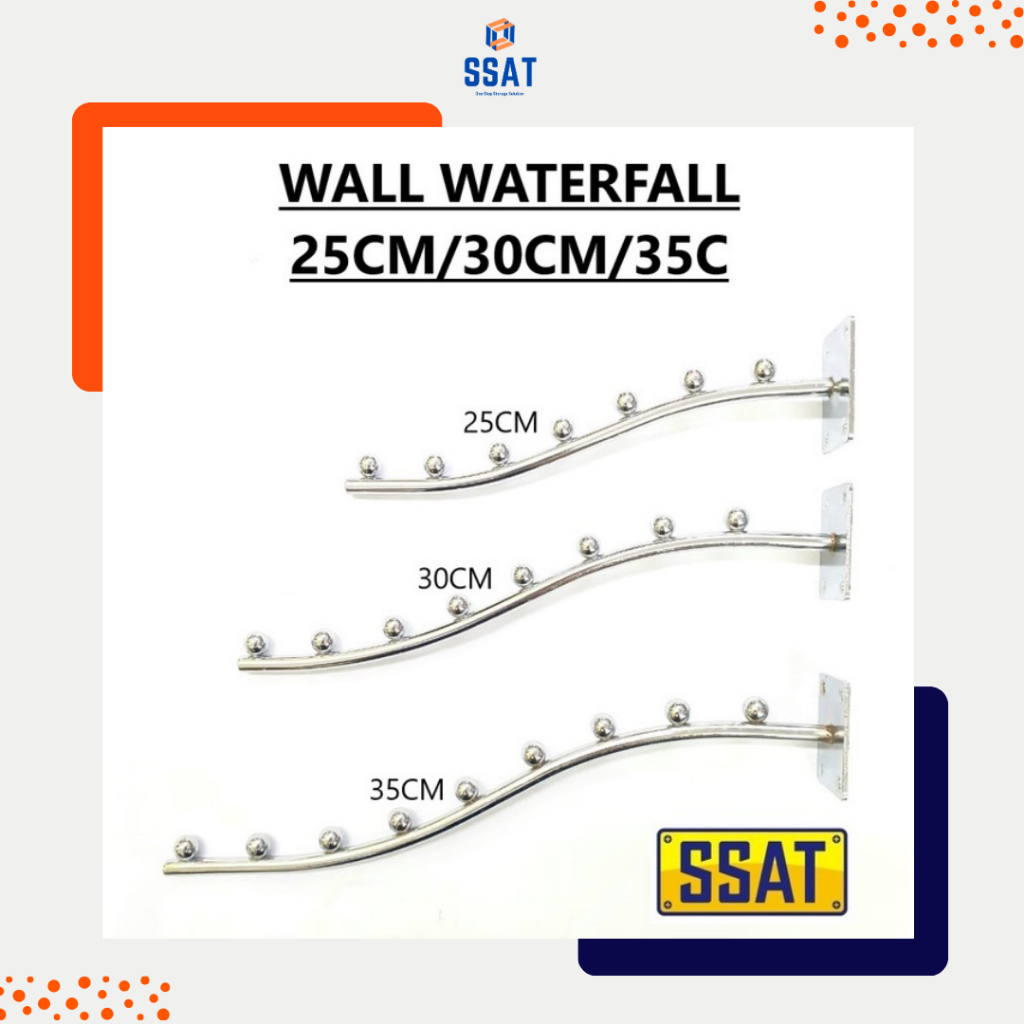 [ready stock] Mounted waved waterfall hanger rack 7/8/9 beads garments ...