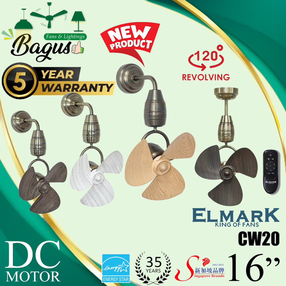 Corner/Wall Fan - Elmark CW20 16" DC Motor Remote Control 2 In 1 ...