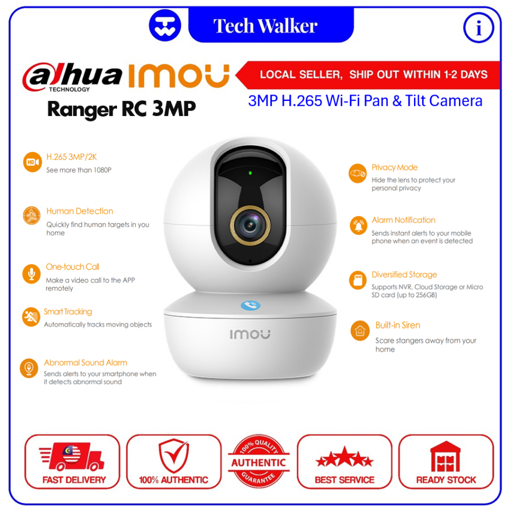 [READY STOCK] Dahua Imou Ranger RC 3MP 2K Wireless IP Camera AI Human ...