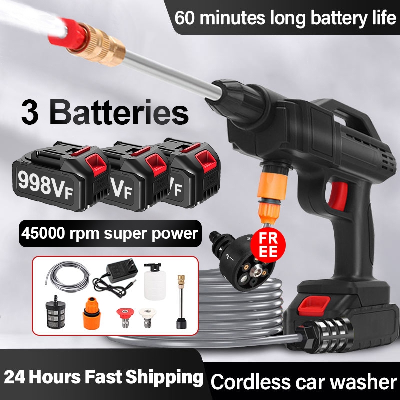 Cordless Water Jet 998VF Lithium Battery Car Washer High Pressure Home ...