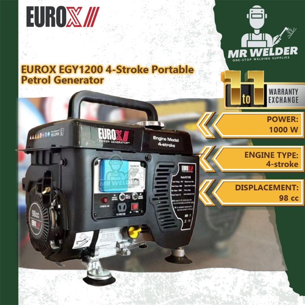 EUROX EGY1200 98CC 4 Stroke Portable Gasoline Generator / Penjana | Portable Gasoline Generator ...