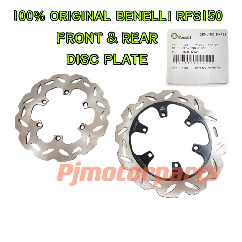 RFS150 RFS150i ( 100% ORIGINAL BENELLI ) FRONT & REAR DISC BRAKE PLATE ...