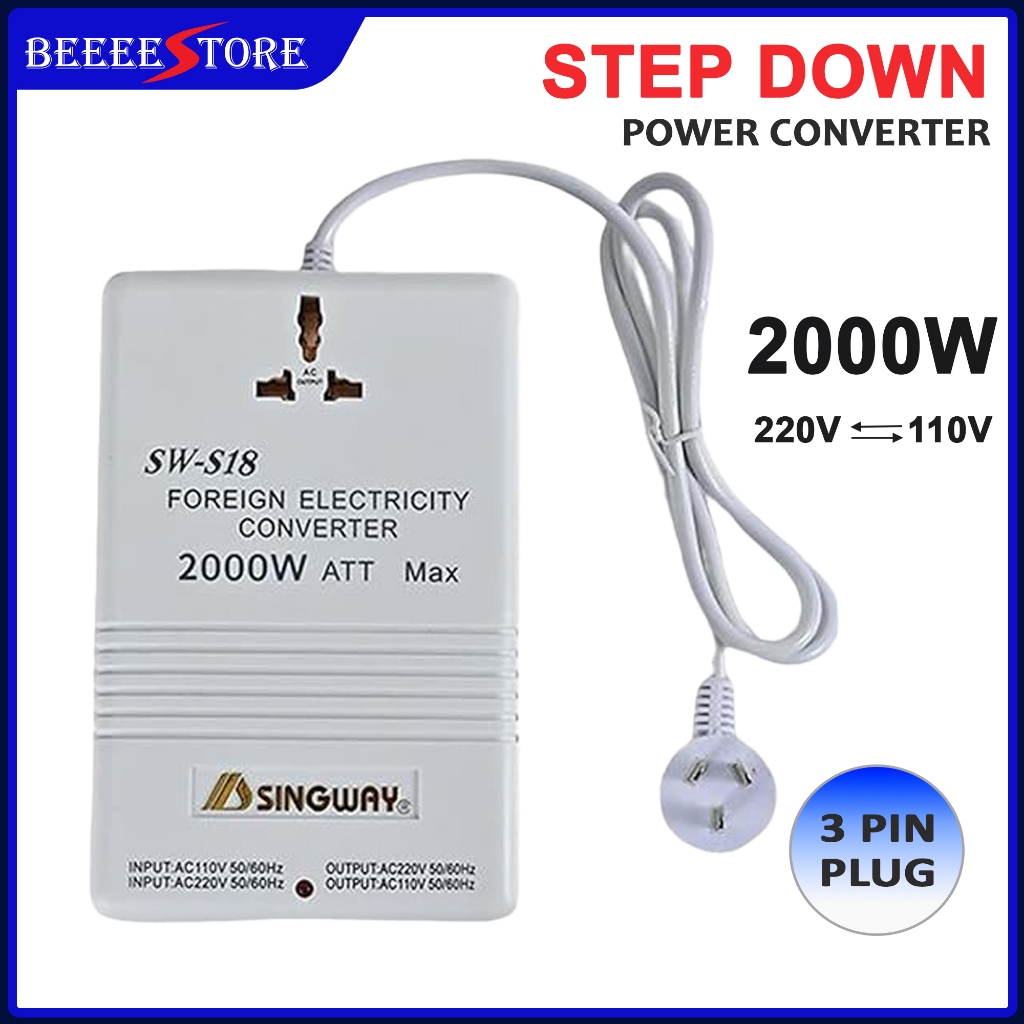Voltage Converter 110V/220V to 220V/110V Step-Up and Down Voltage Converter Power Transformer ...