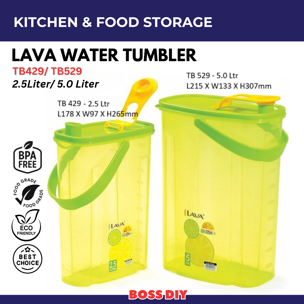 LAVA 2.5L Plastic Water Bottle Tumbler BPA Free (TB429) | Shopee Malaysia