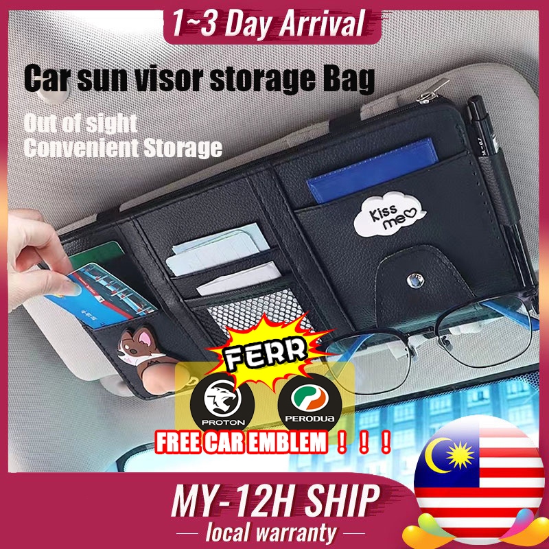 Car Sun Visor Card Holder Car Interior Storage Bag Organizer ...