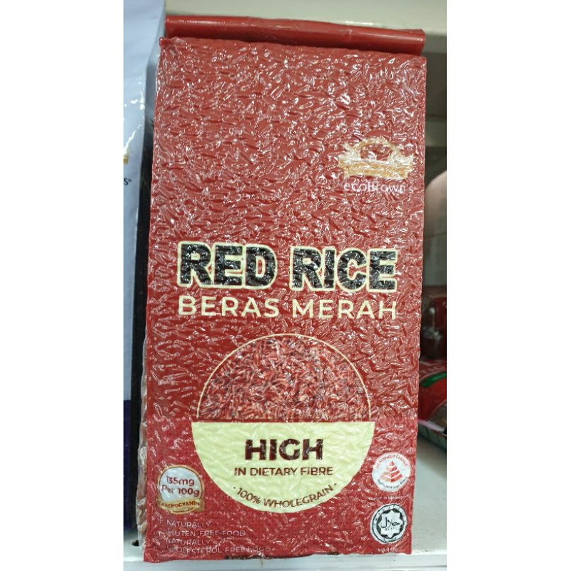 ecoBrown Red Rice Beras Merah/Riceberry Rice High In Dietary Fibre 100% ...