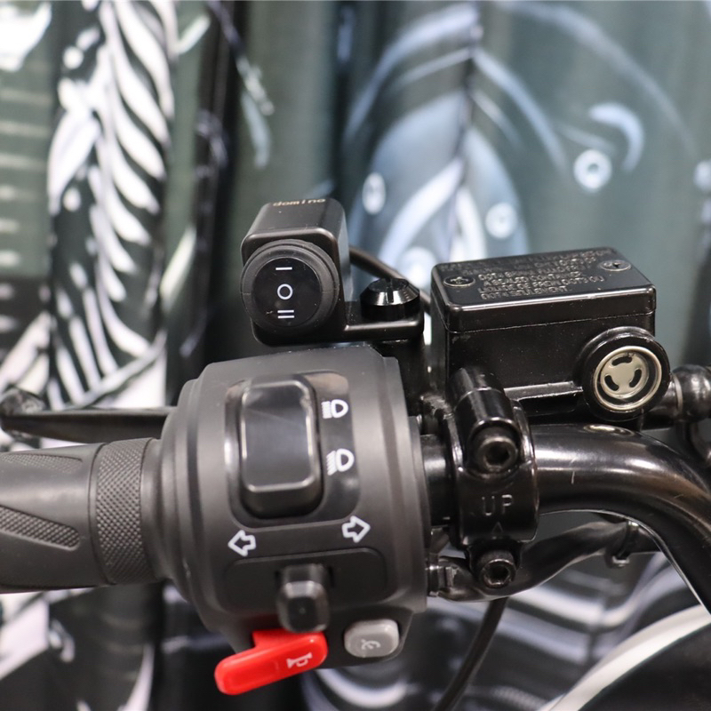 DOMINO UNIVERSAL 3 WAY SWITCH MOTORCYCLE / WATERPROOF MIRROR MOUNT MINI ...