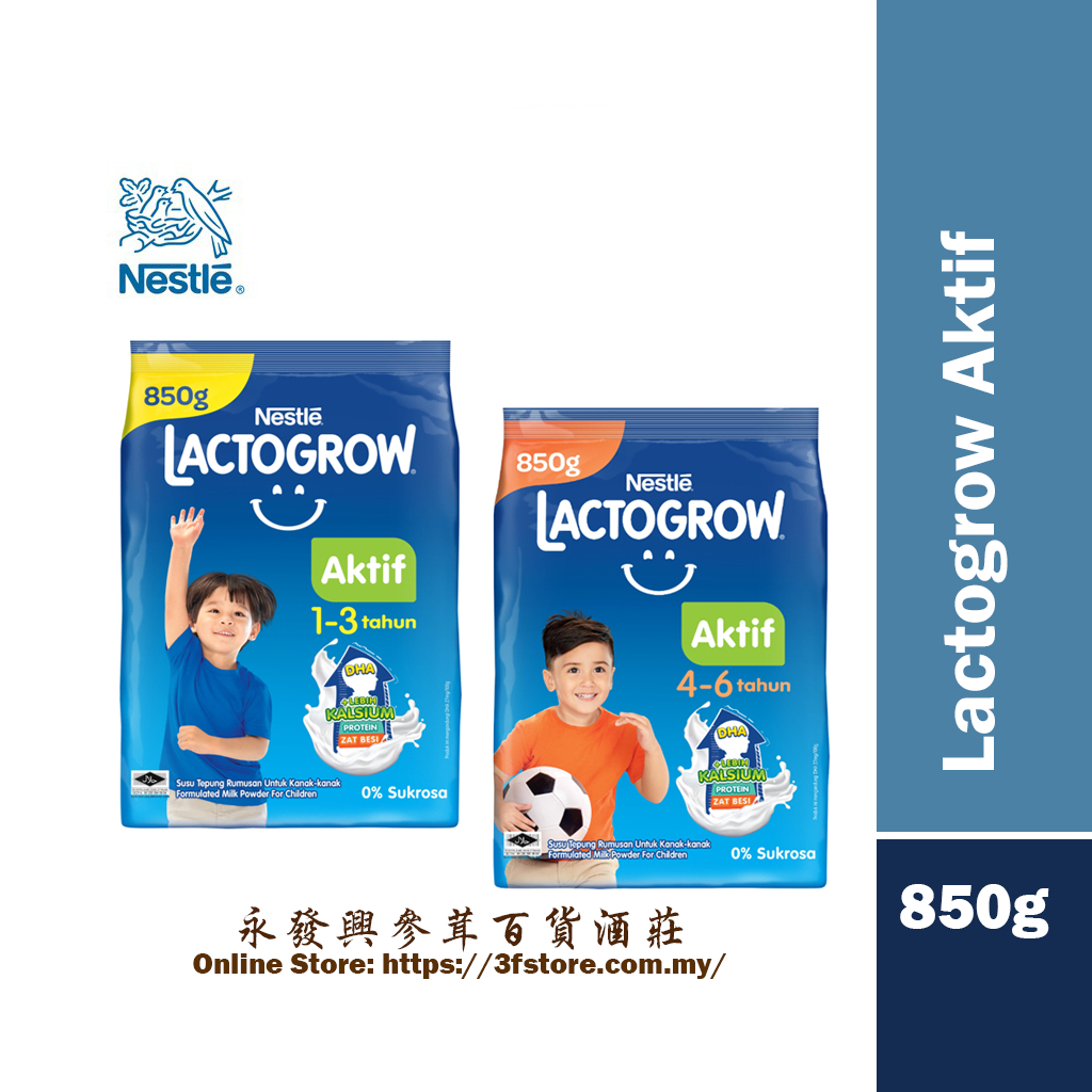 Nestle Lactogrow Aktif 1-3/4-6 850g | Shopee Malaysia