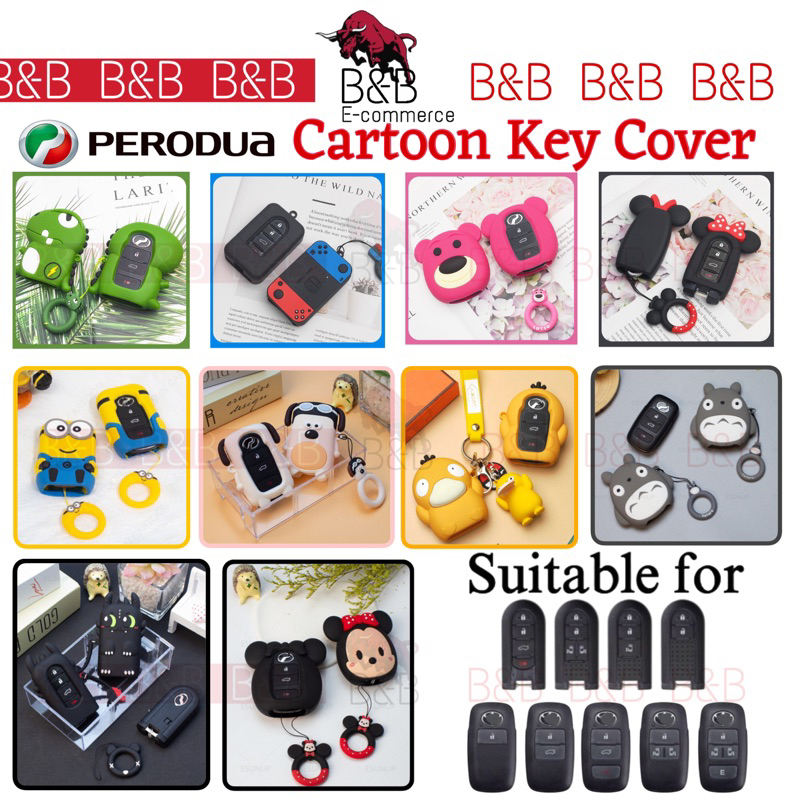 PERODUA ATIVA MYVI BEZZA AXIA ALZA VELOZ ARUZ Car Key Cover Cartoon ...