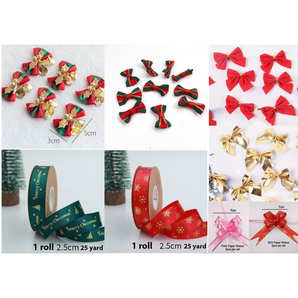 【READY STOCK】 - Christmas Ribbon Gift Decoration merry Christmas tree ...