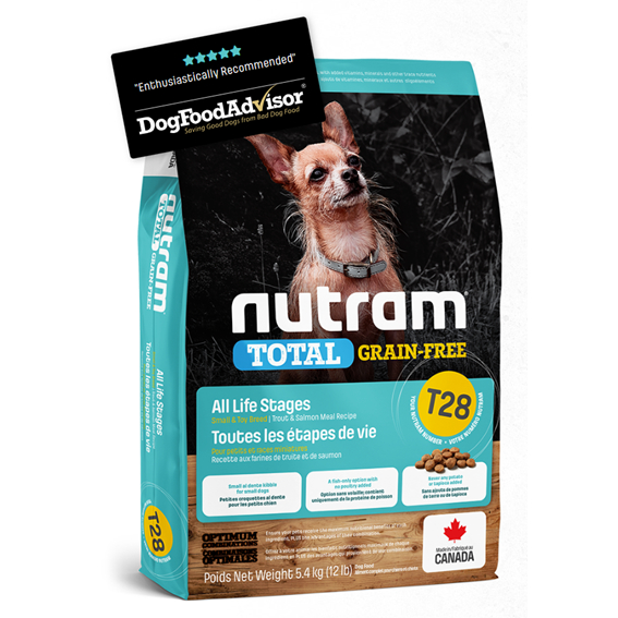 Nutram T28 Grain Free Trout & Salmon 2kg, Small & Toy Breed Dog Food ...
