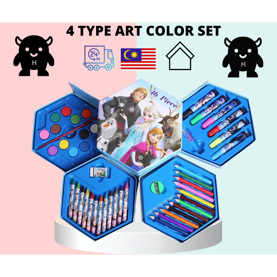 Drawing Coloring Set Crayon Set Water Colors Stationery Gift Set Kids ...