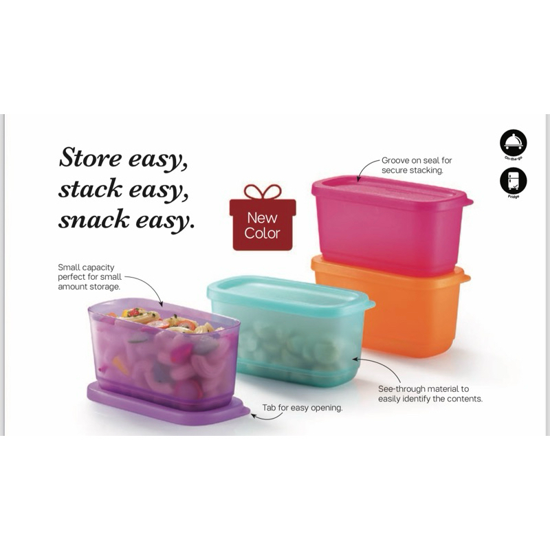 Tupperware Cubix Mini Rectangular 250ml (4pcs) | Shopee Malaysia