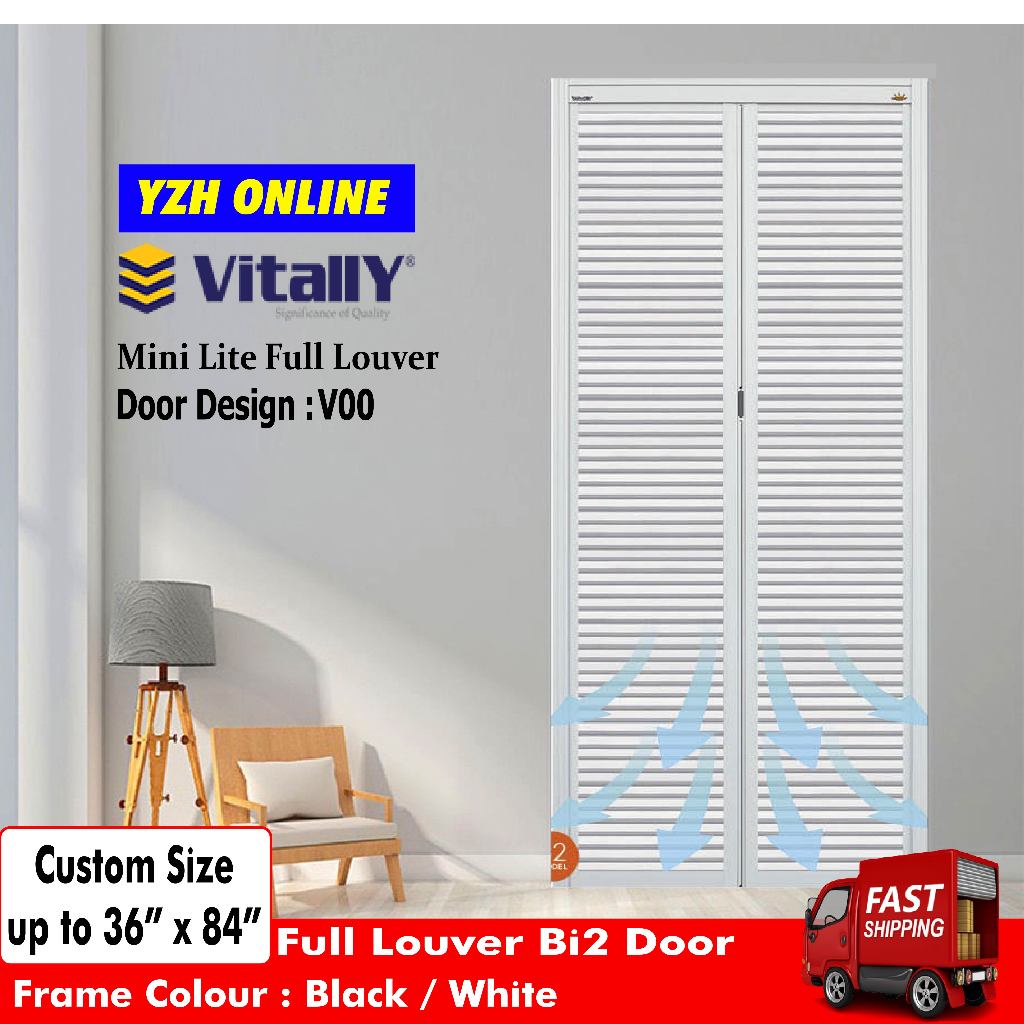 Vitally Louver BiFold Door / Bi2 Door / Full Louver Door / Bathroom ...