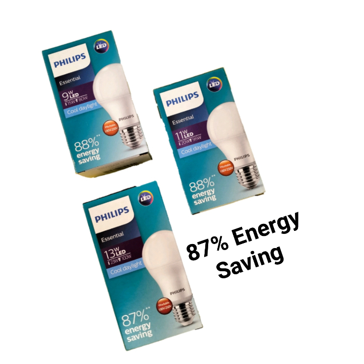 PHILIPS 9W/11W/13W E27 ESSENTIAL GEN2 LED BULB (6500K DAYLIGHT) | Shopee Malaysia