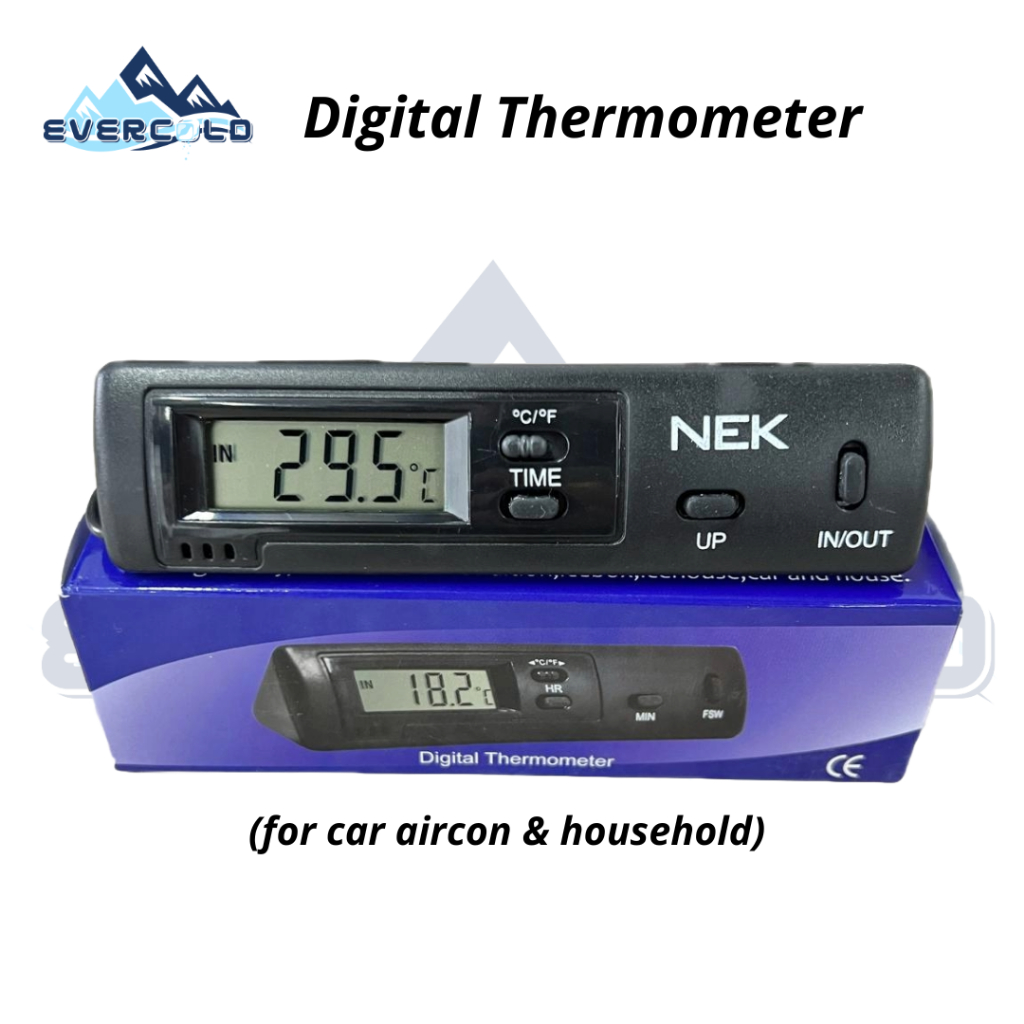 Aircond Digital Thermometer Temperature Suhu Meter AC Car Household LCD ...