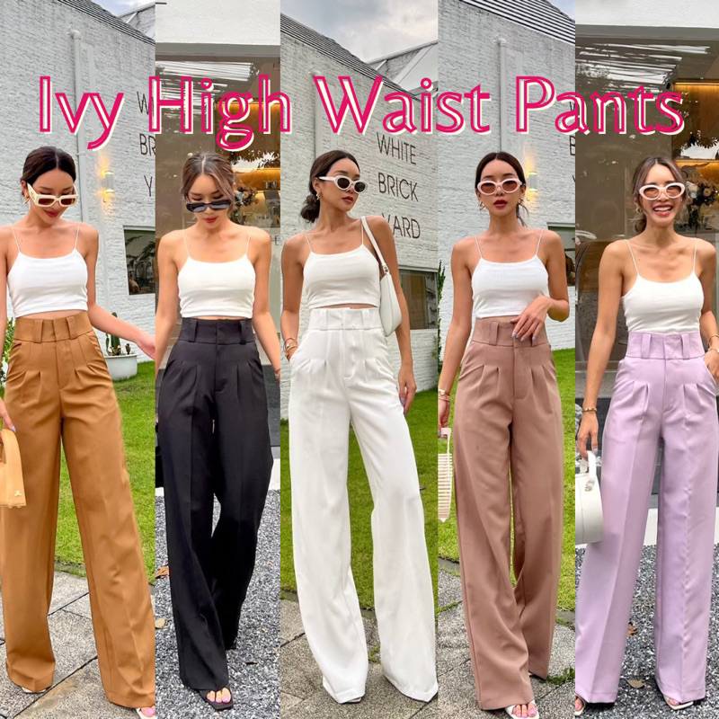 Ivy High Waist Pants Big Ear [𝗥𝗘𝗔𝗗𝗬 𝗦𝗧𝗢𝗖𝗞]🔥 | Shopee Malaysia