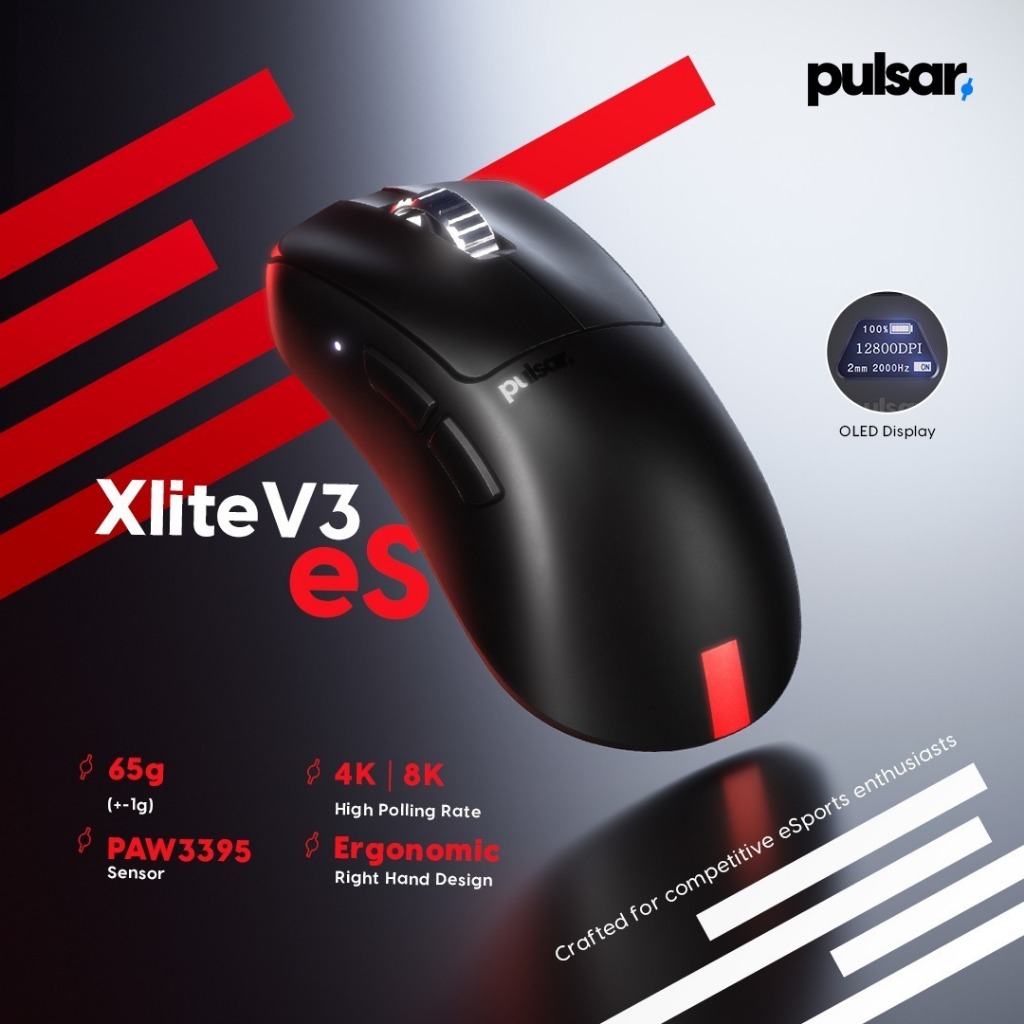 # Pulsar Xlite V3 eS Wireless Gaming Mouse With OLED Display # [BLACK ...