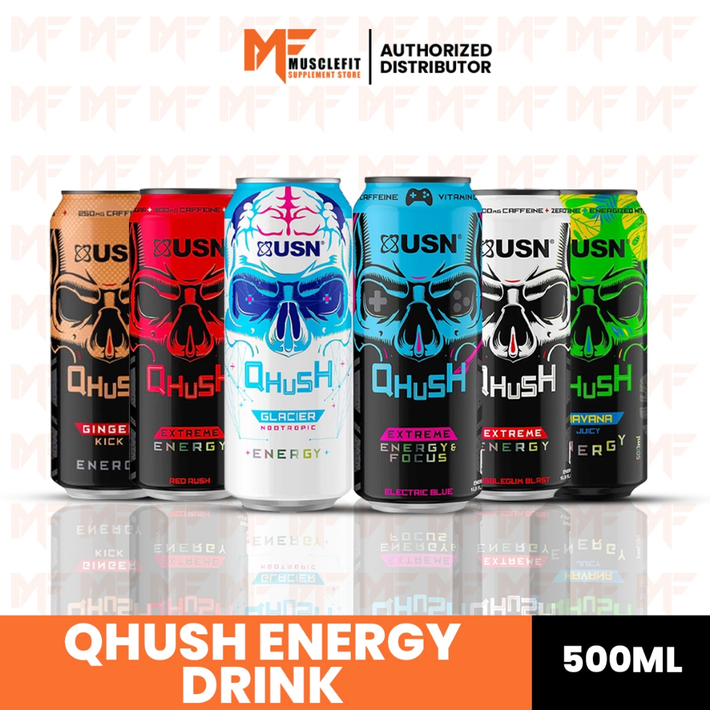 USN QHUSH ENERGY DRINK 500ml Strength focus | Shopee Malaysia