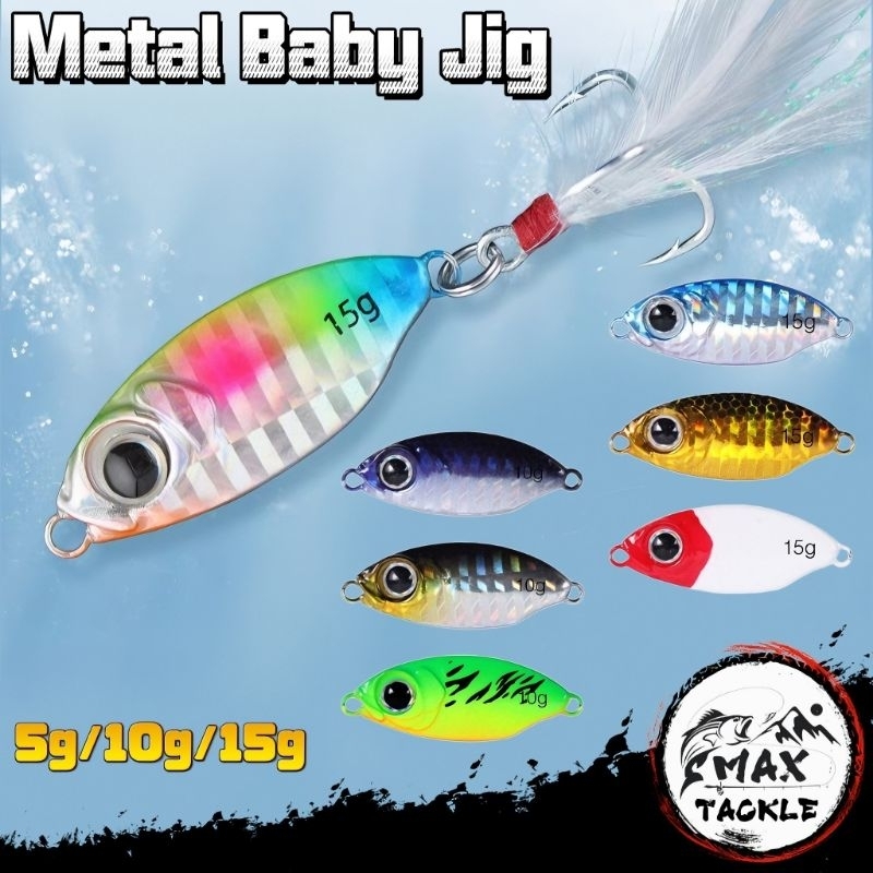 Gewang Tiruan Pancing Laut Metal Baby Jig Mikro Jig 5g-20g Fishing Lure Ikan Jig UL Sungai Micro ...