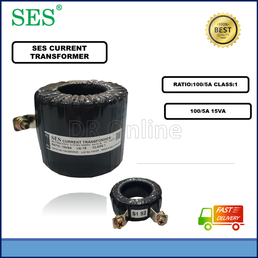 SES Circuit Transformer CT COIL Class 1 15VA ,100A,150A,200A,250A,300A,400A,600A,800A,1000A ...